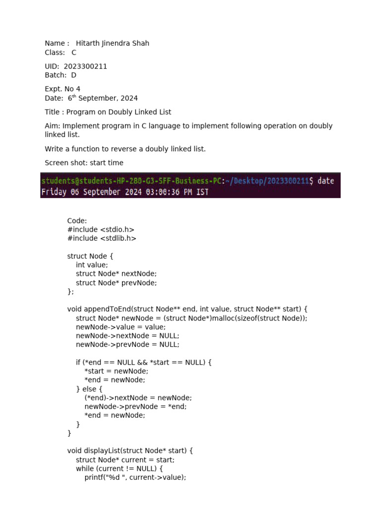 DS Exp4 Hitarth Shah | PDF | Computers