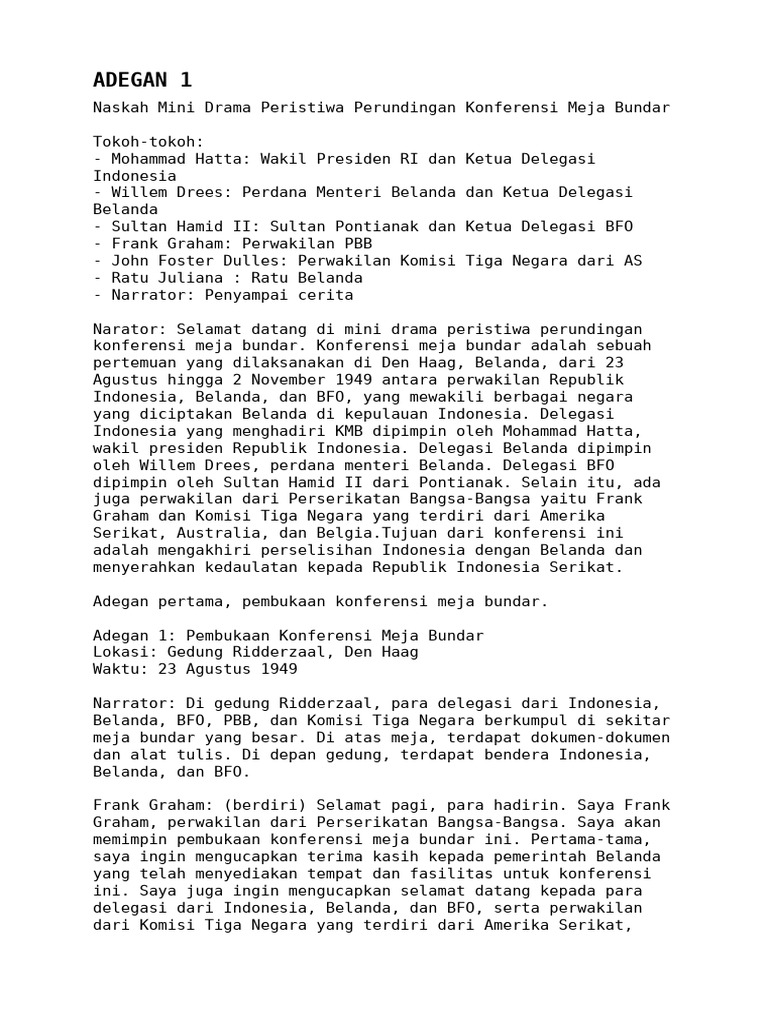Mini Drama Perundingan KMB Adegan 1 | PDF | Politik