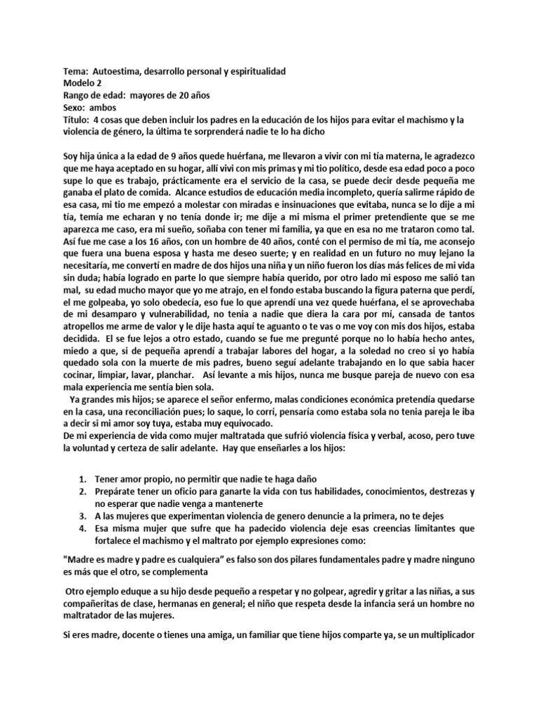 4 Cosas Que Debe Incluir Los Padres | PDF