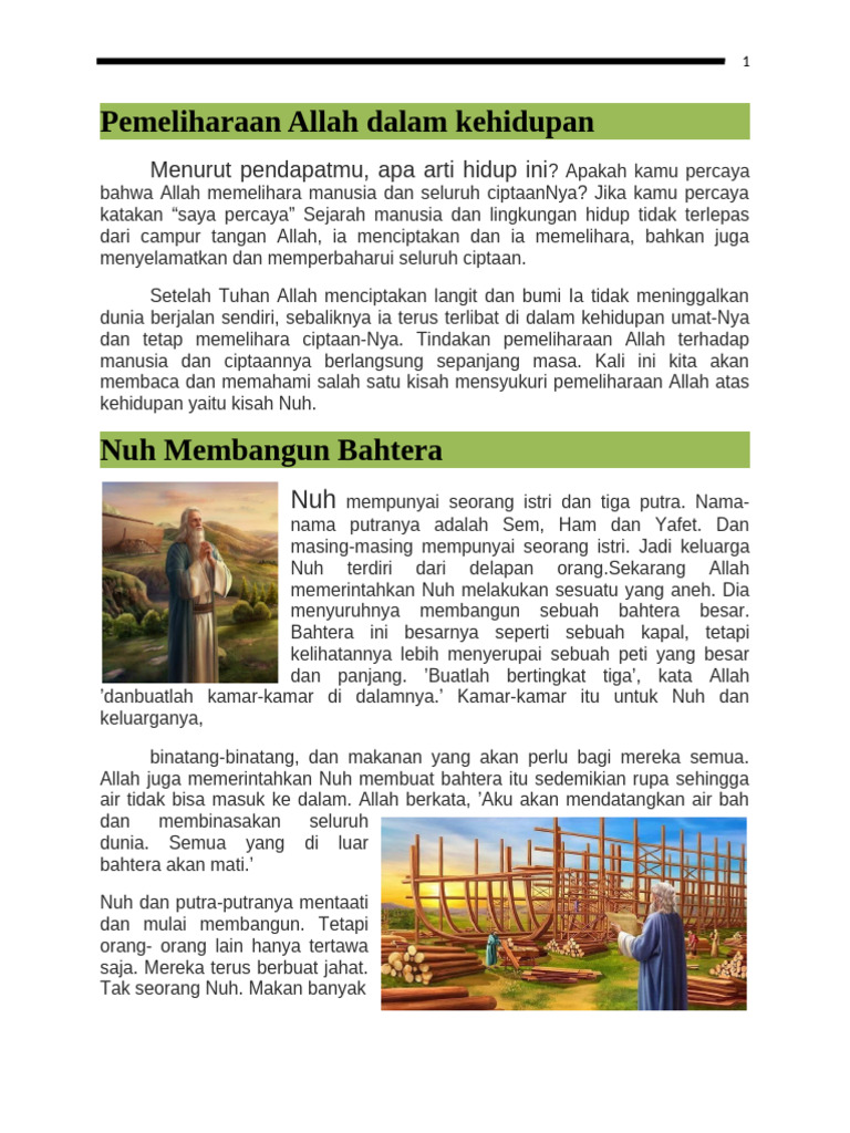 Pemeliharaan Allah dalam Kisah Nuh | PDF