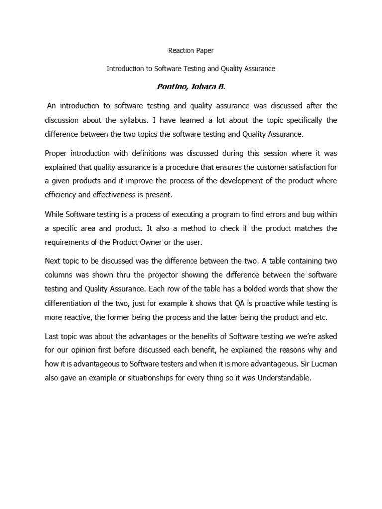 Introduction To Software Testing and Quality Assurance | PDF