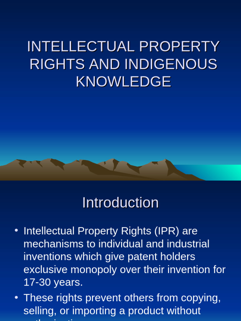 Intellectual Property Rights and Indigenous Knowledge | PDF ...