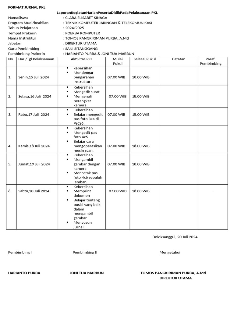 Format Jurnal PKL | PDF