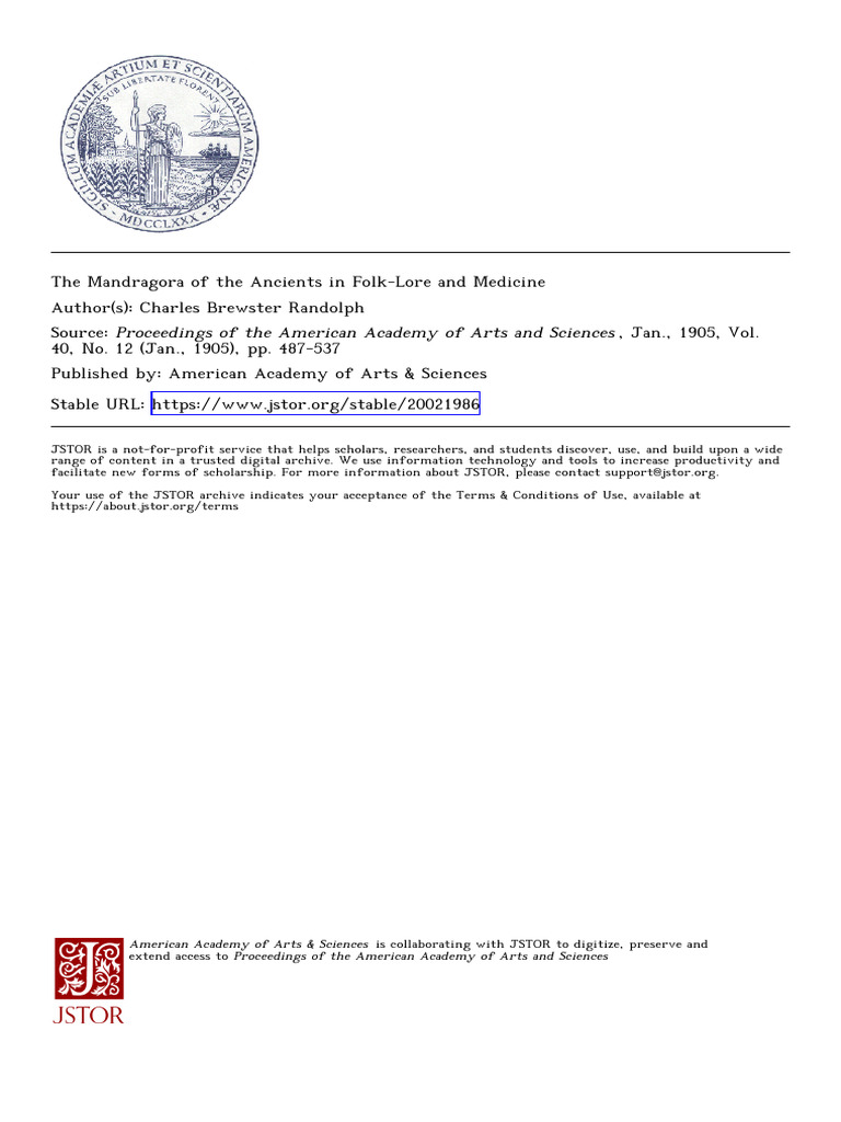 Mandrake Medicine of The Ancient Lore-1 | PDF | Science | Prometheus