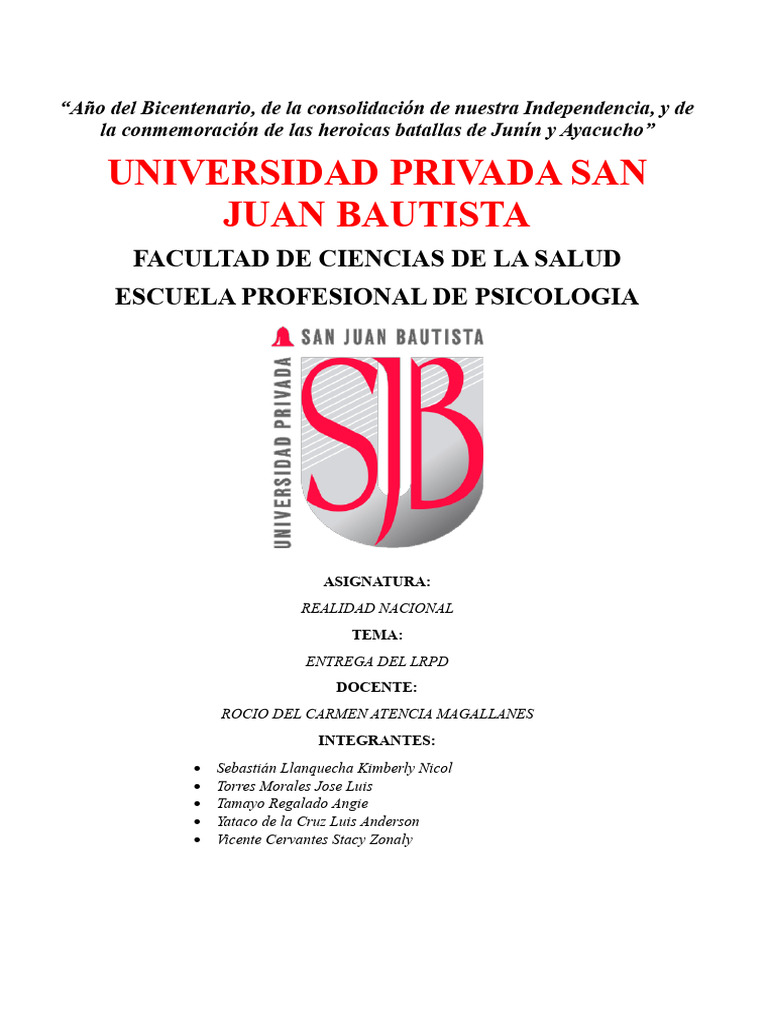 RN LRPD Final | PDF | Enseñando | Calidad (comercial)