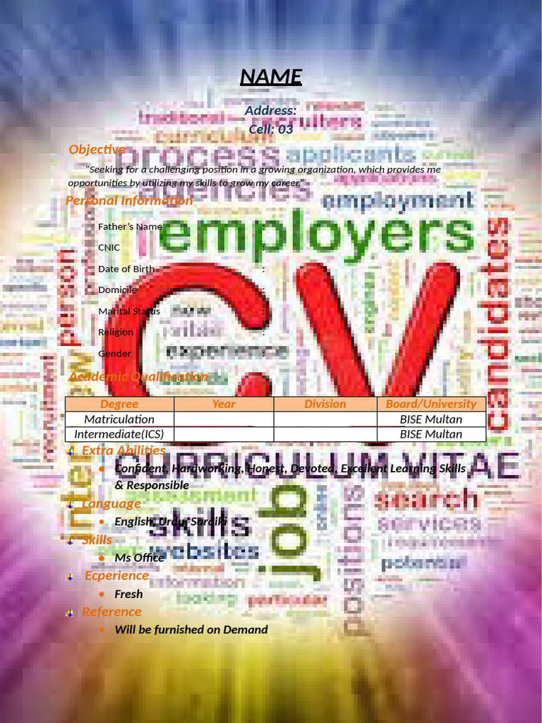 CV Format | PDF