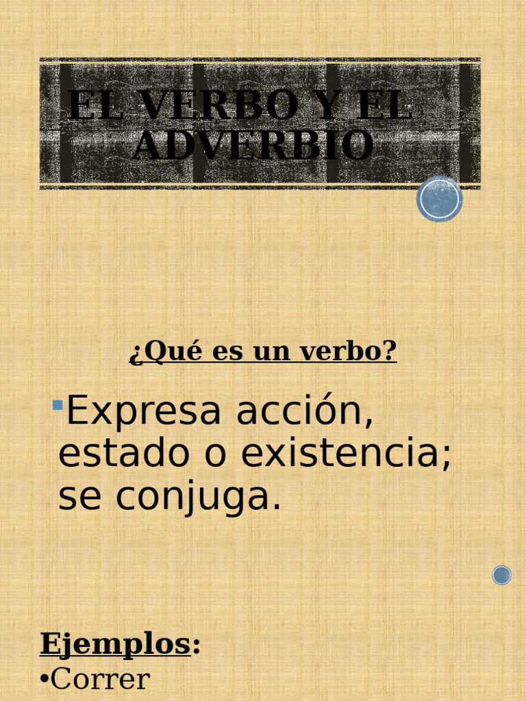 El Verbo y El Adverbio | PDF