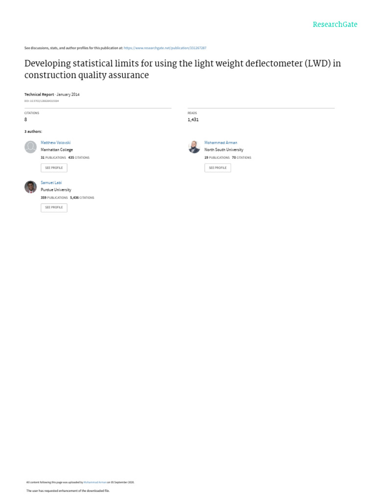 Developing Statistical Limits For Using The Light Weight de Ectometer ...