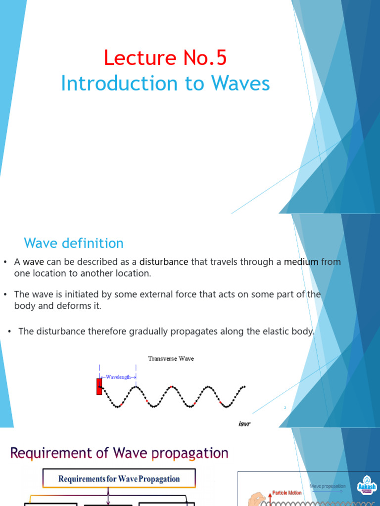 Lecture 5 Introduction to Waves | PDF Lecture 5 Introduction to Waves | PDF