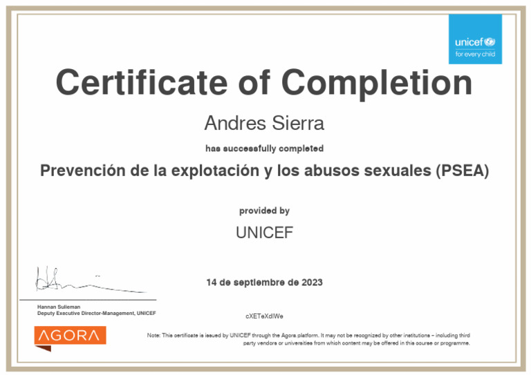 PSEA Course Completion Certificate | PDF