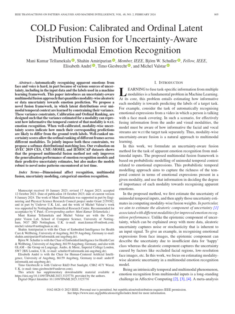 Cold Fusion Calibrated And Ordinal Latent Distribution Fusion For