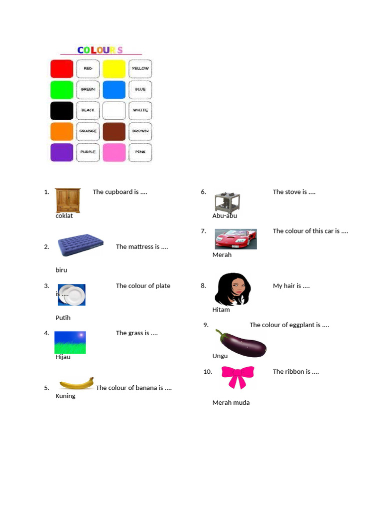 Color Descriptions and Alphabet Guide | PDF