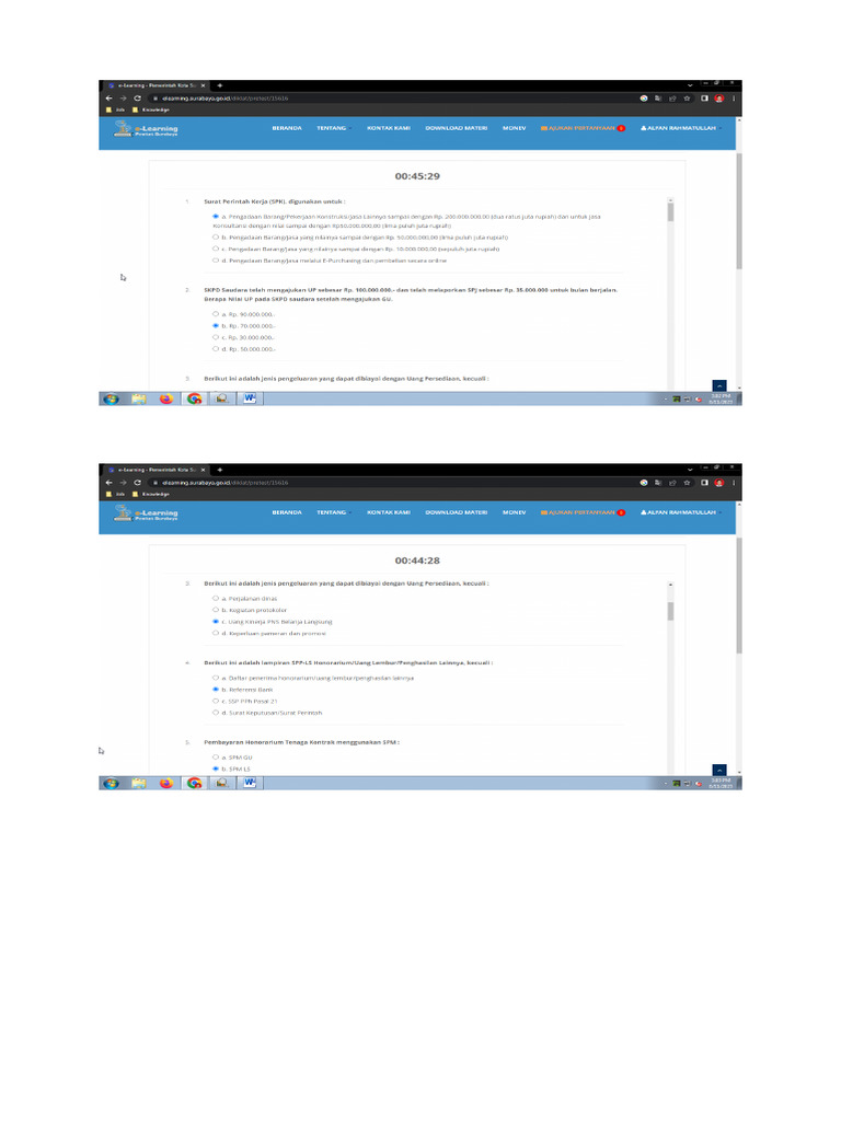 Soal Pre Test e Learning PJB 2023 (Alfan) | PDF