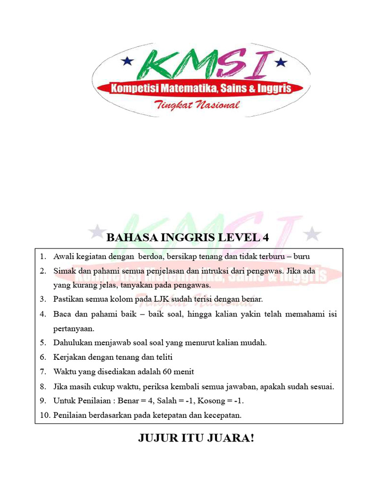 Ketepatan Bahasa Inggris Level 4 | PDF | Noise | Pharmacy