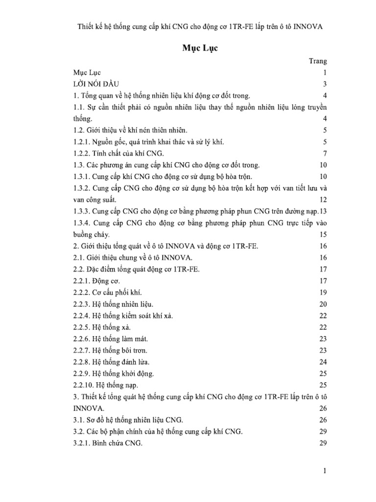 (1tailieu - Com) Do An Thiet Ke He Thong Cung Cap Khi CNG Cho Dong Co 1tr Fe Lap Tren o To ...