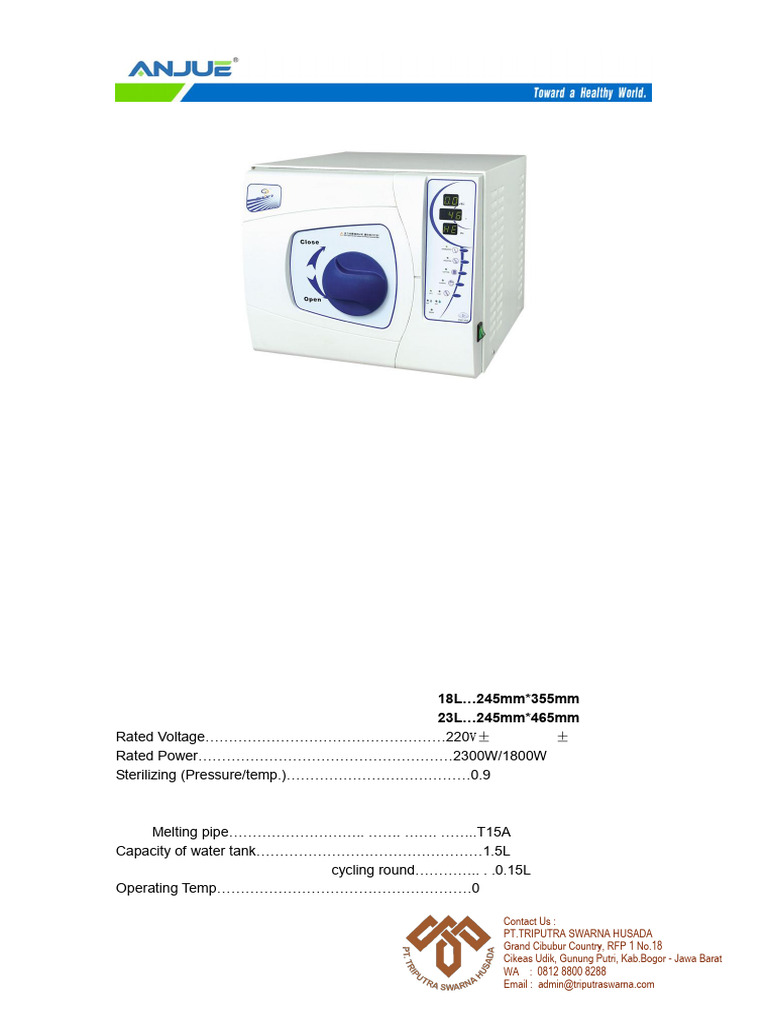 Brosur Class B Vacuum Autoclave | PDF | Technology & Engineering