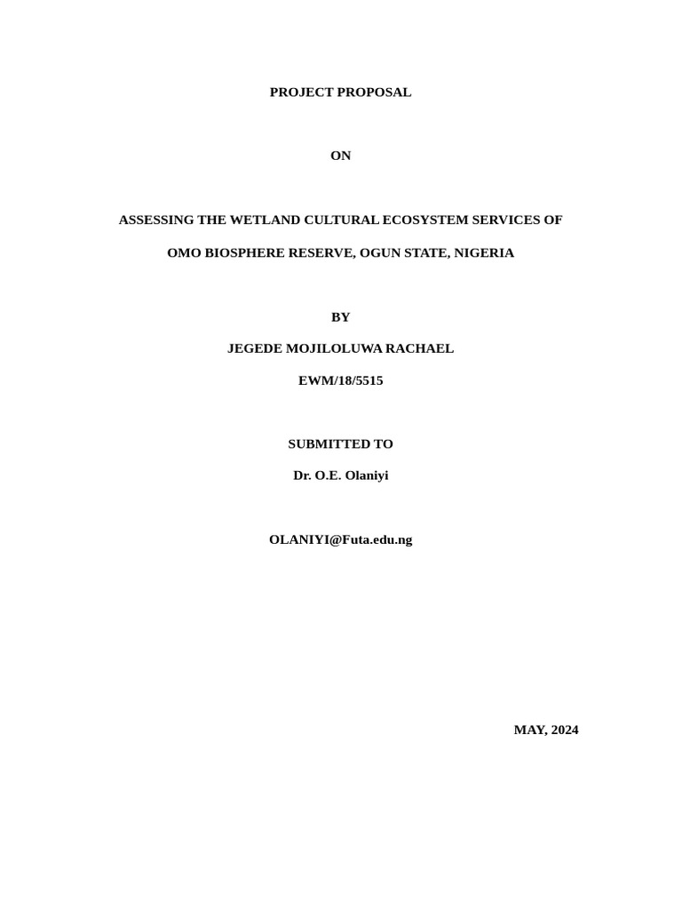 PROJECT PROPOSAL 2 | PDF | Wetland | Coast