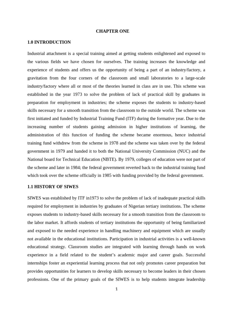 Overview of SIWES Program in Nigeria | PDF | Decomposition | Ph