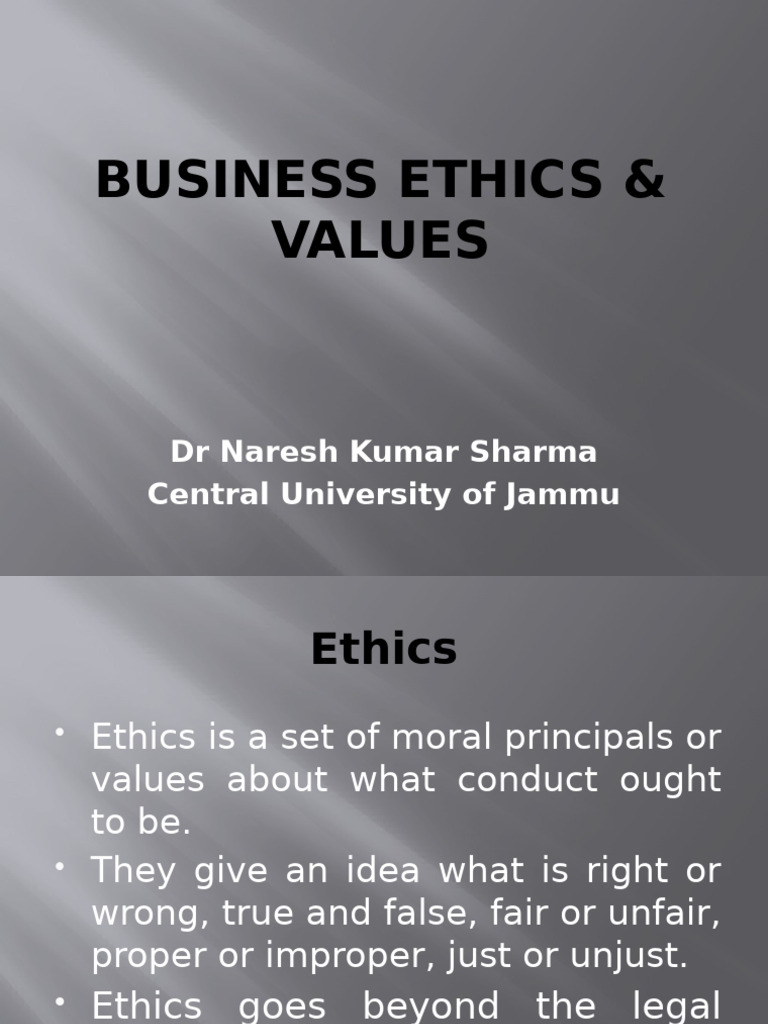 Business Ethics & Values - 1 | PDF | Occupational Safety And Health ...