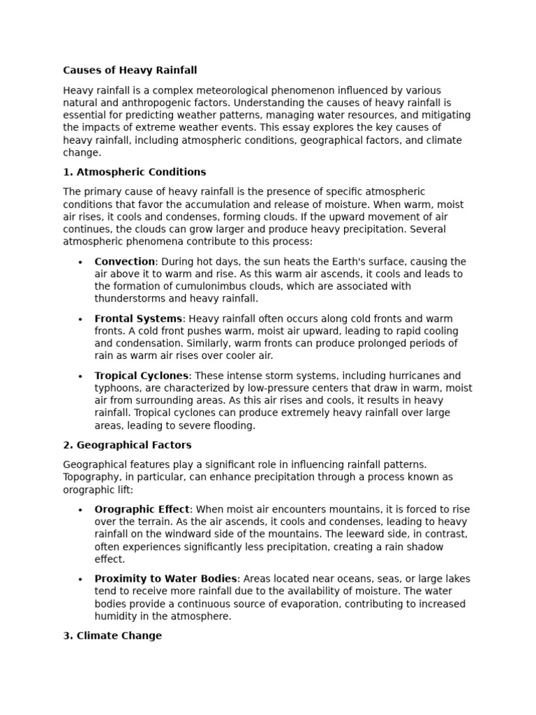 Causes of Heavy Rainfall | PDF | Precipitation | Rain