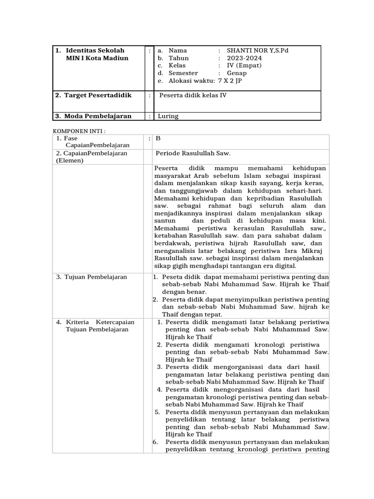 Modul Ajar Ski Kelas IV Semester Genap | PDF