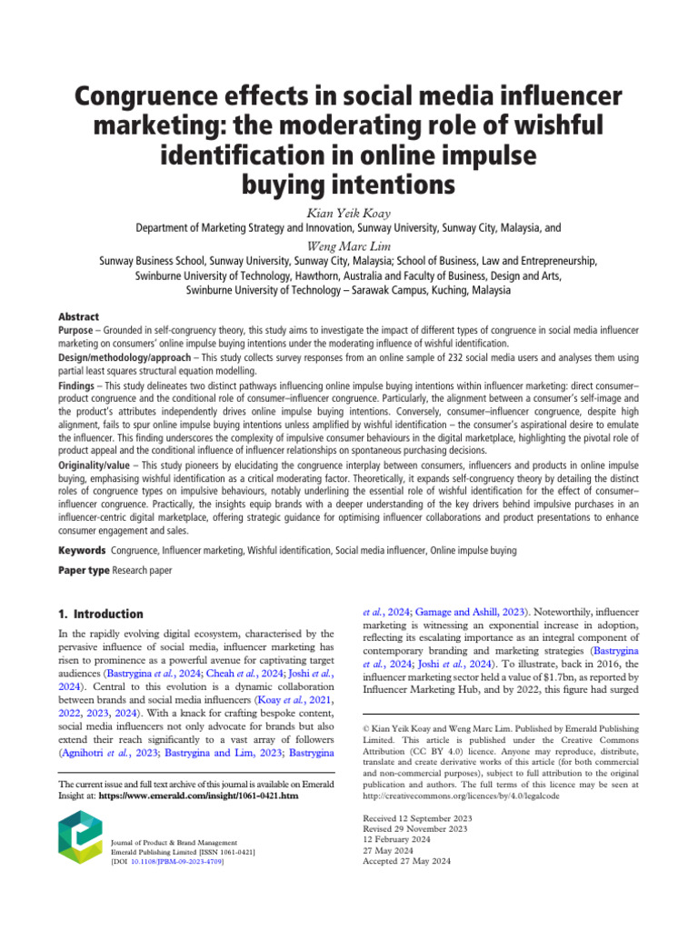 10 1108 - JPBM 09 2023 4709 | PDF | Survey Methodology | Validity (Statistics)