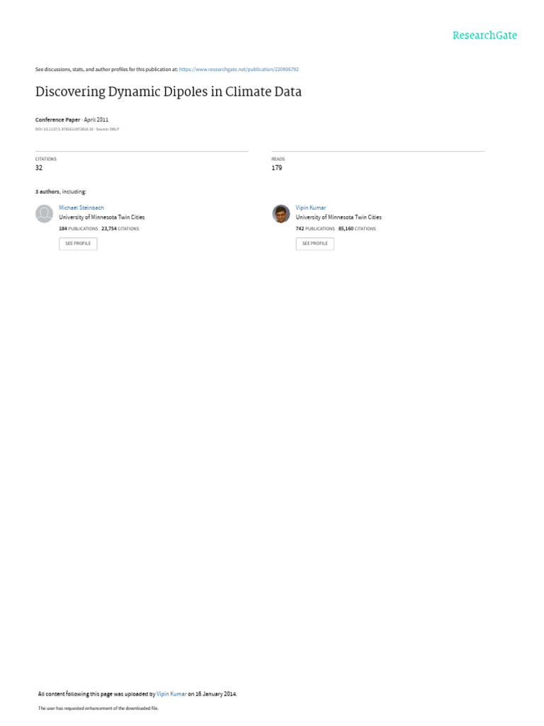 Discovering Dynamic Dipoles in Climate Data | PDF | Climate | Atmospheric Sciences