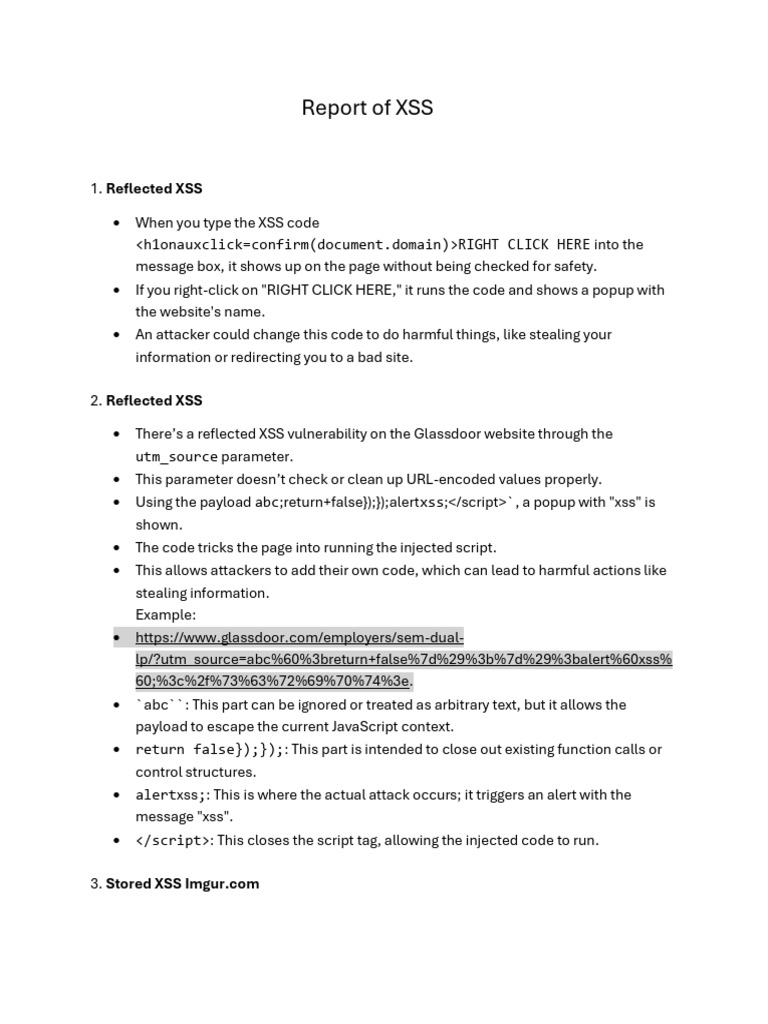 Report of XSS-1 | PDF | Http Cookie | Software Engineering