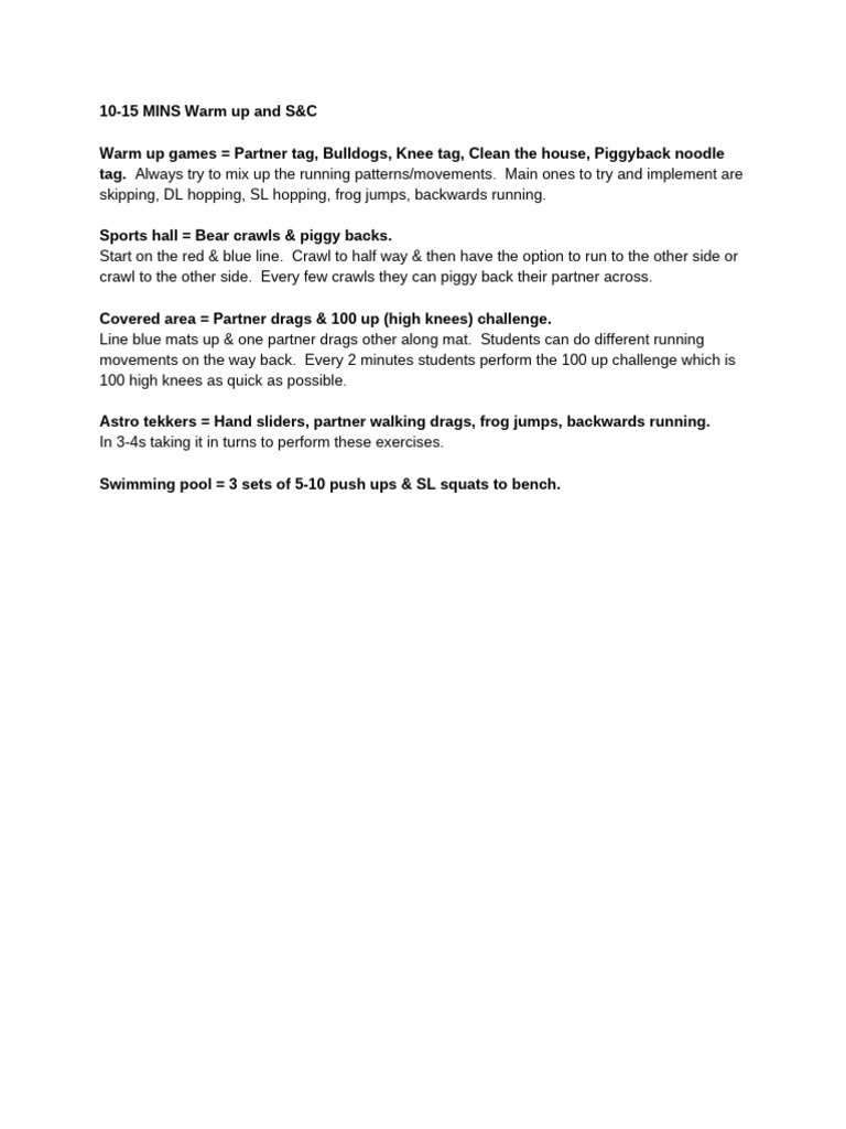 Fundamentals & Warm Up | PDF