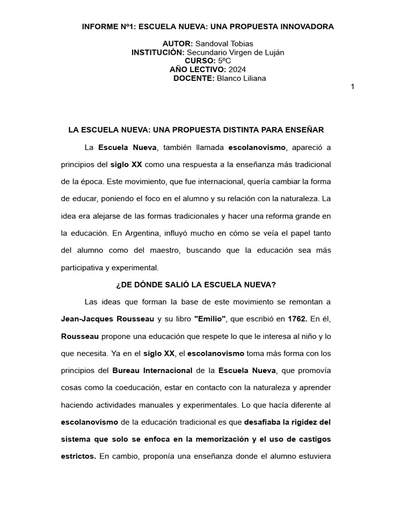 historia inf (1) | PDF | Enseñando | Escuelas