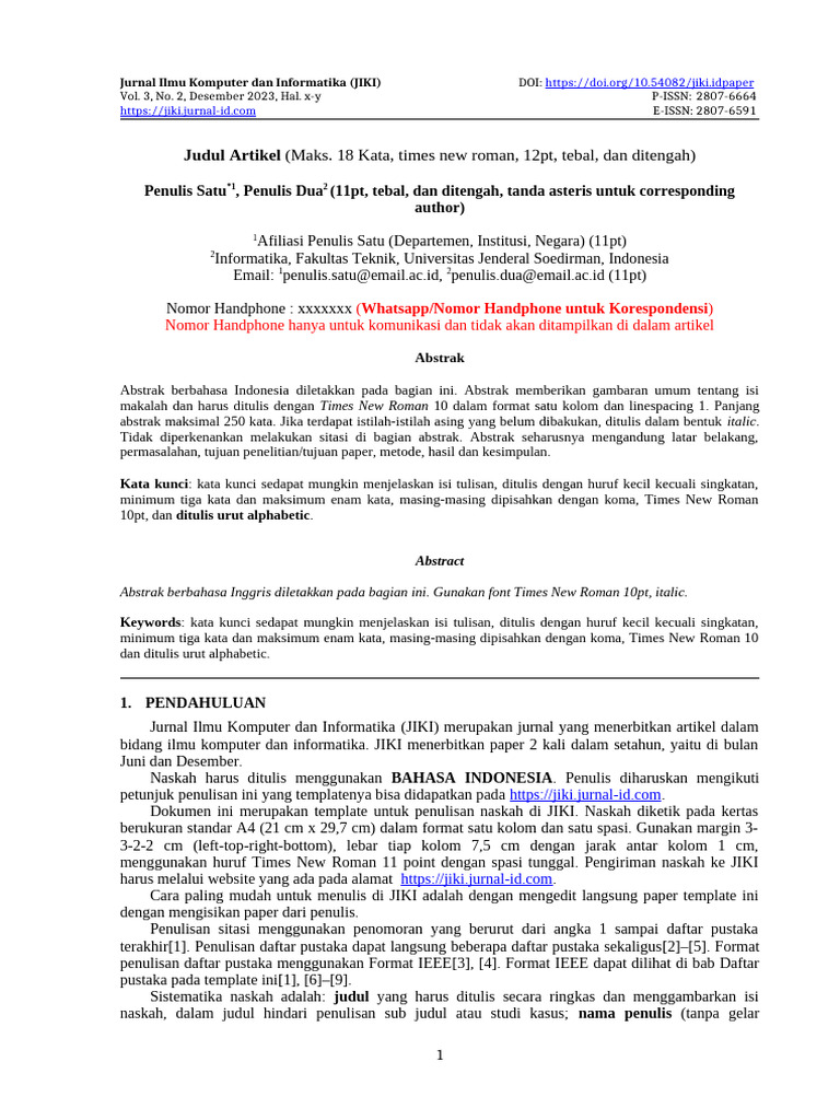 JIKI Template | PDF | Kajian Bahasa Asing | Metode & Bahan Ajar