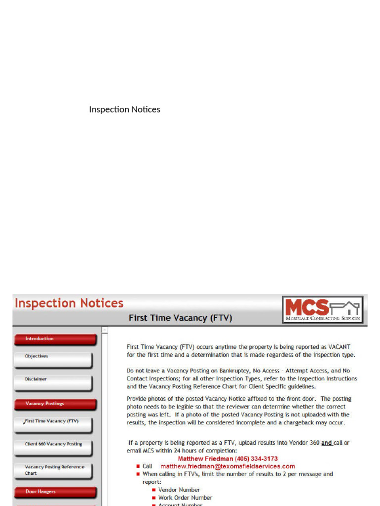 MCS Inspection Notices | PDF