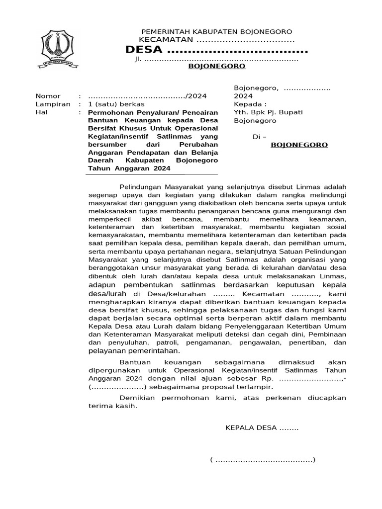 3.surat Permohonan Pencairan Atau Penyaluran Oke Bos | PDF | Ilmu Sosial