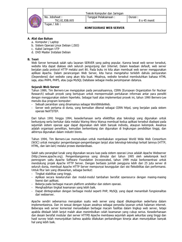 Jobsheet 05 Konfigurasi Web Server | PDF | Komputer