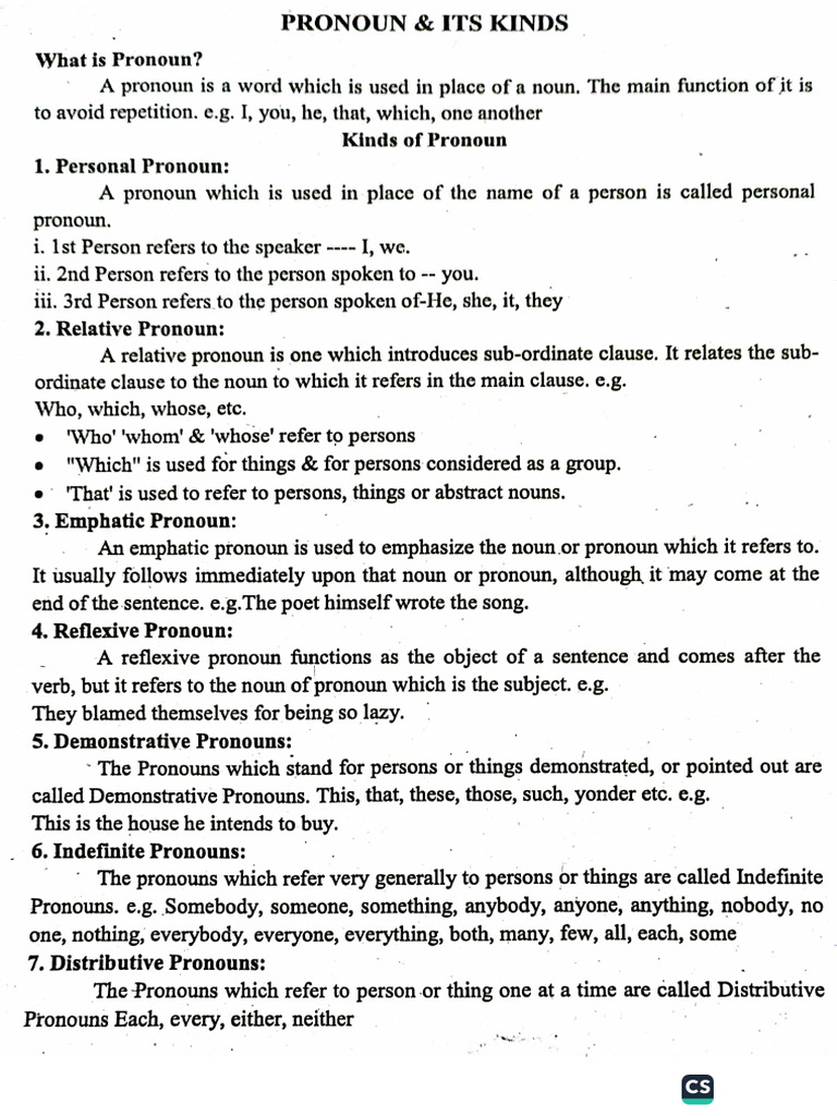 Pronoun and Its Types | PDF