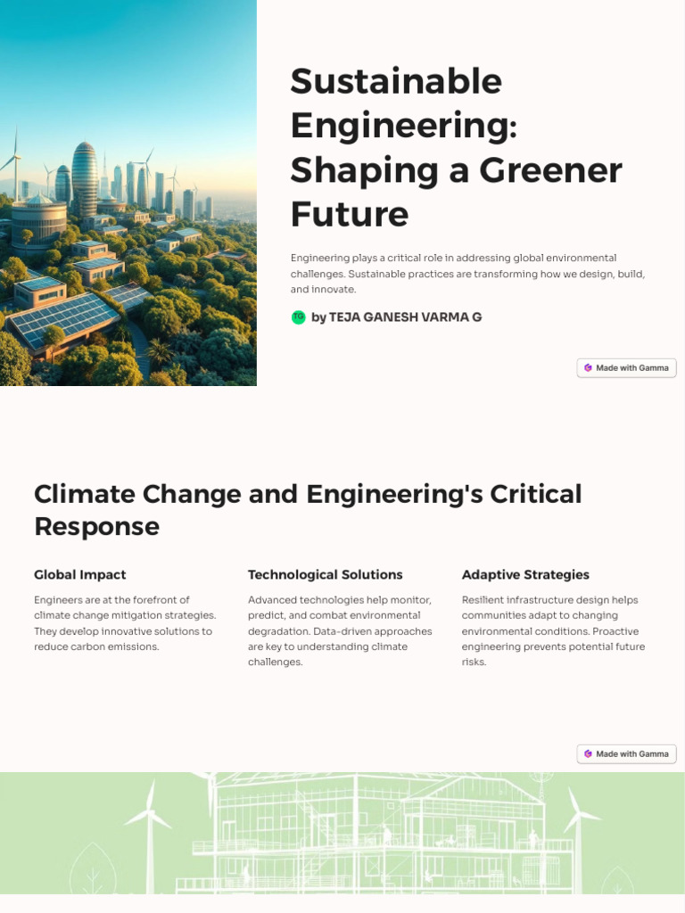 Sustainable Engineering Shaping A Greener Future | PDF | Sustainability | Environmental Science