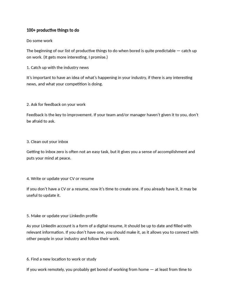 100+ Productive Activities to Try | PDF | Educational Technology ...