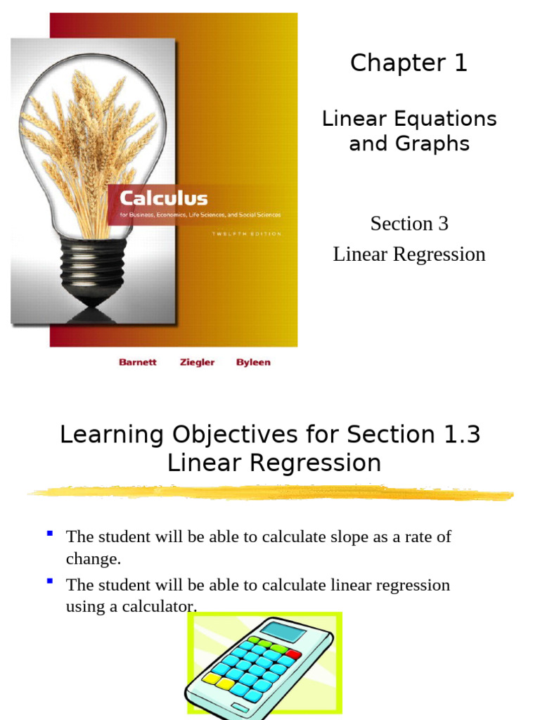 Bcb12e PPT 1 3 | PDF | Derivative | Linear Regression