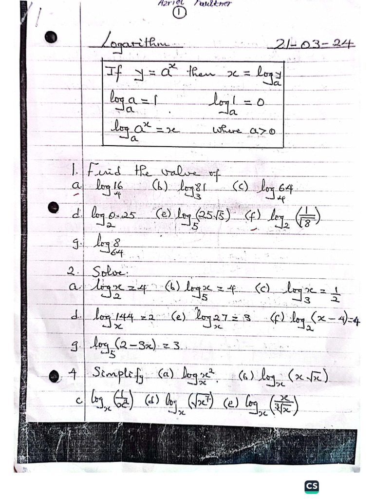 Logarithm | PDF