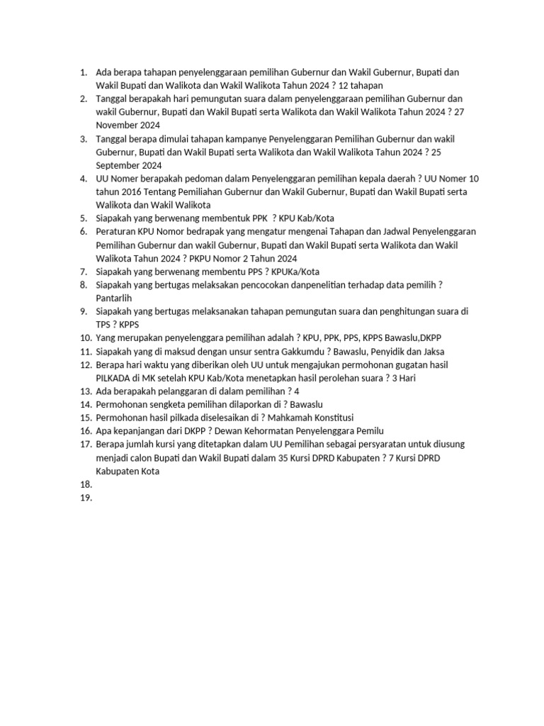 Soal PPK Pilkada | PDF