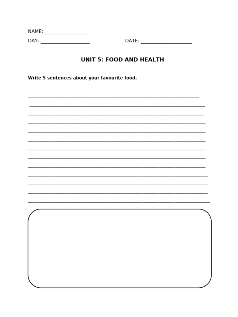 Kids' Food Writing Activity | PDF