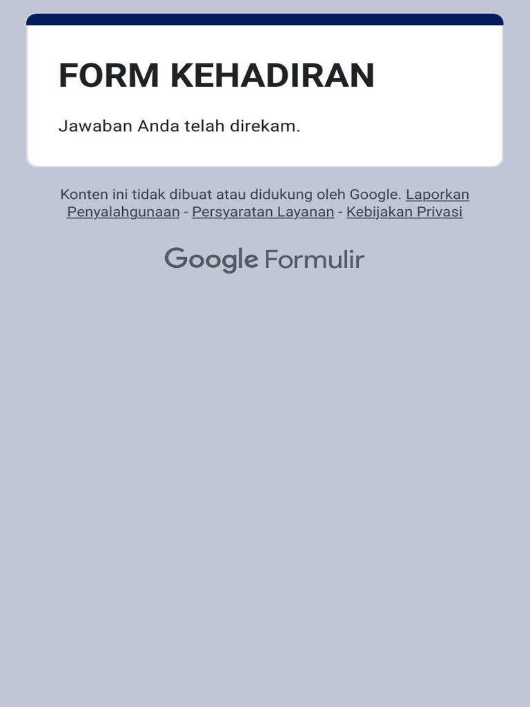 Form Kehadiran | PDF