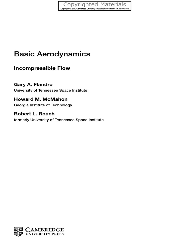 Basic Aerodynamics - Incompressible Flow | PDF | Boundary Layer | Fluid Dynamics