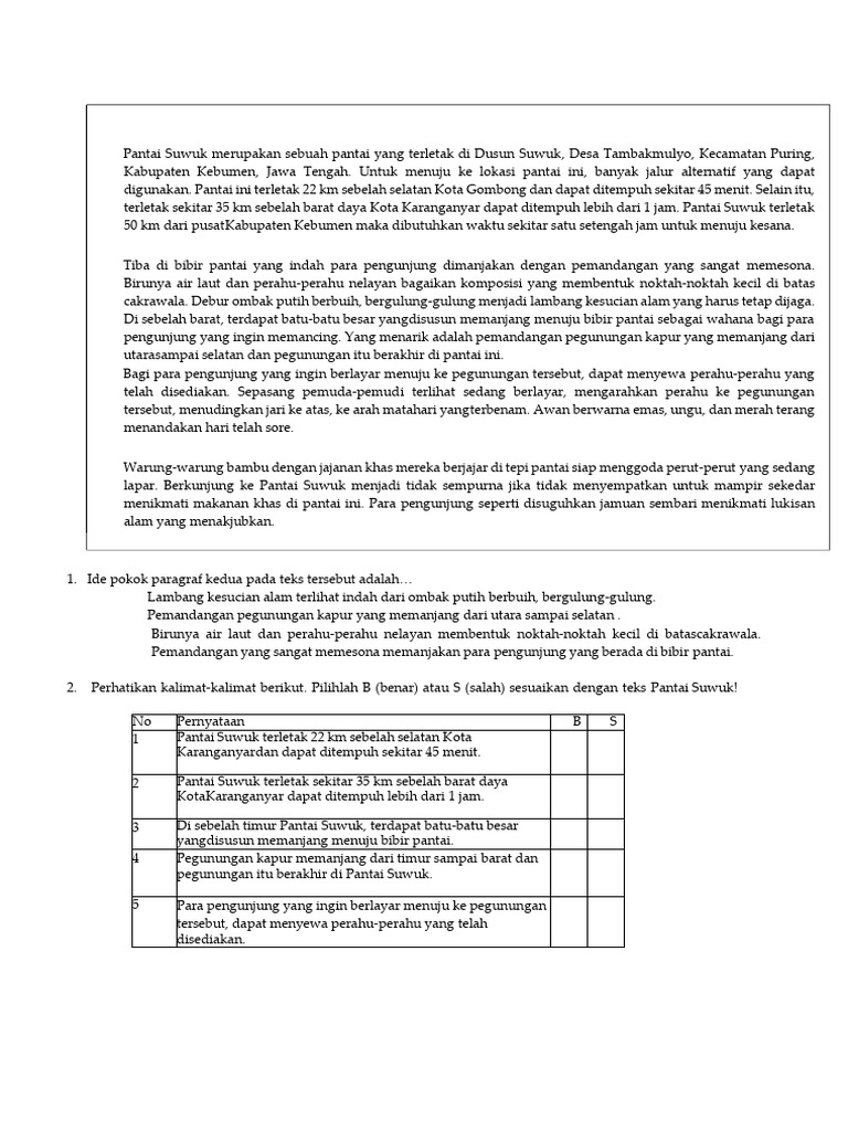 Kisi-Kisi Soal UH Bab 1 | PDF