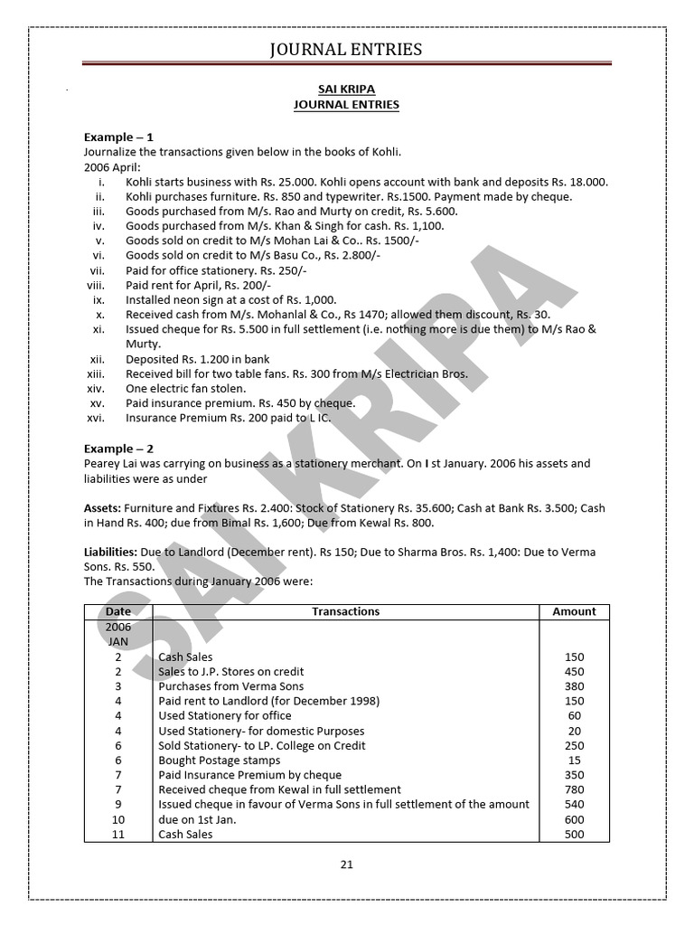 2.Journal Entries | PDF | Cheque | Banks