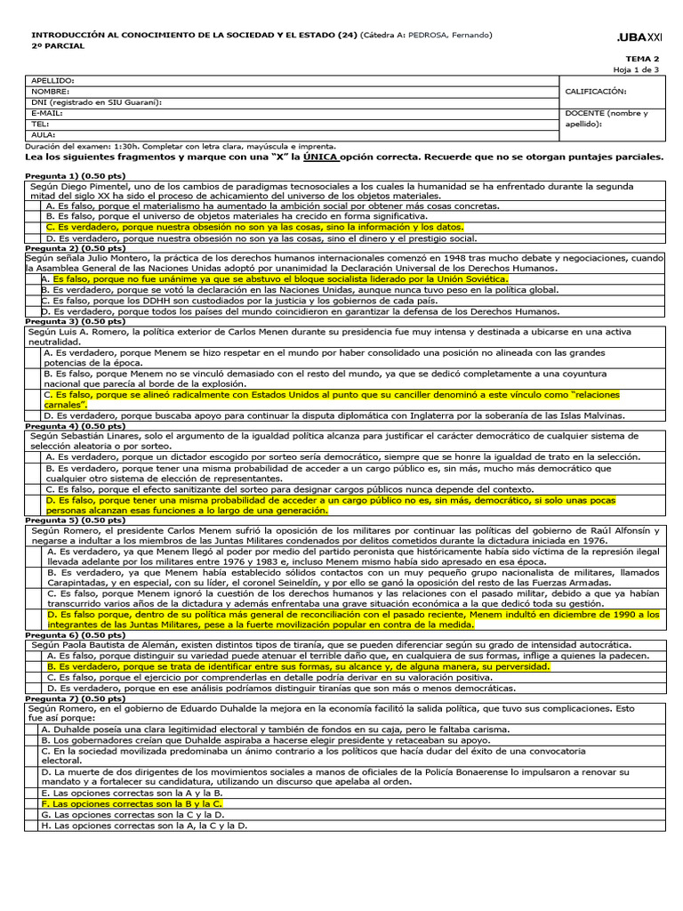 Icse Tema 2 - Claves de Correcciön | PDF | Argentina