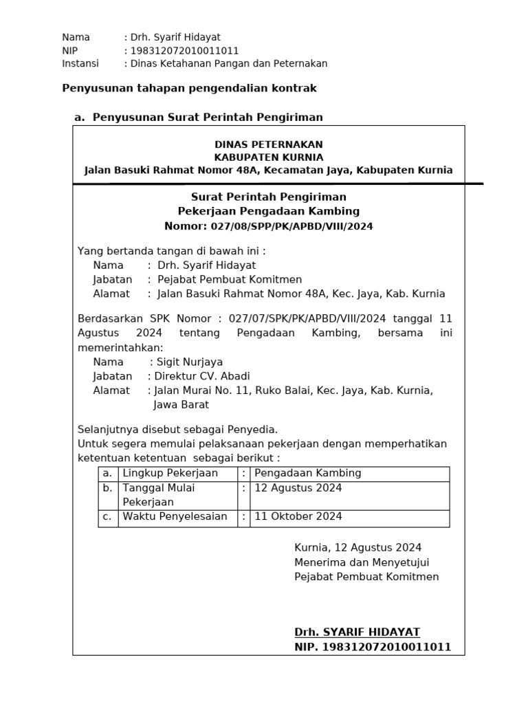 Lampiran 6 - Form SPP Dan Monitoring Jadwal Pengiriman Dan Pelaksanaan | PDF