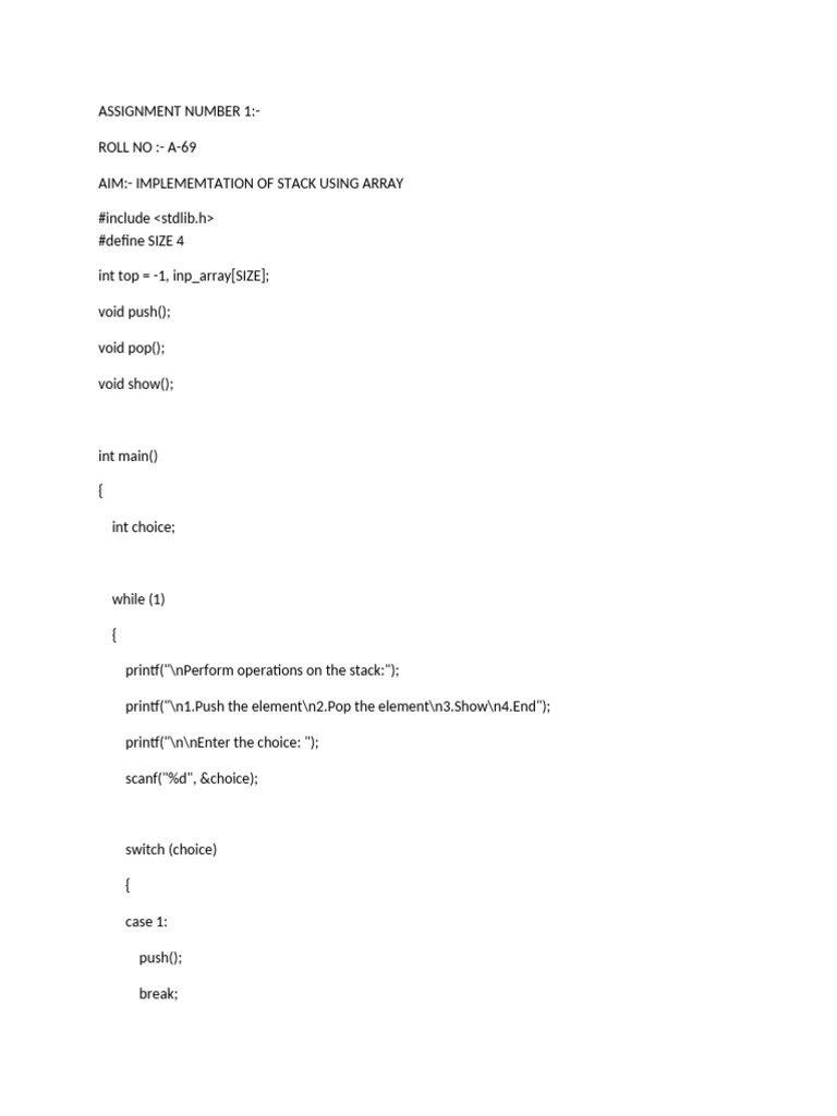 Stack Implementation Guide | PDF