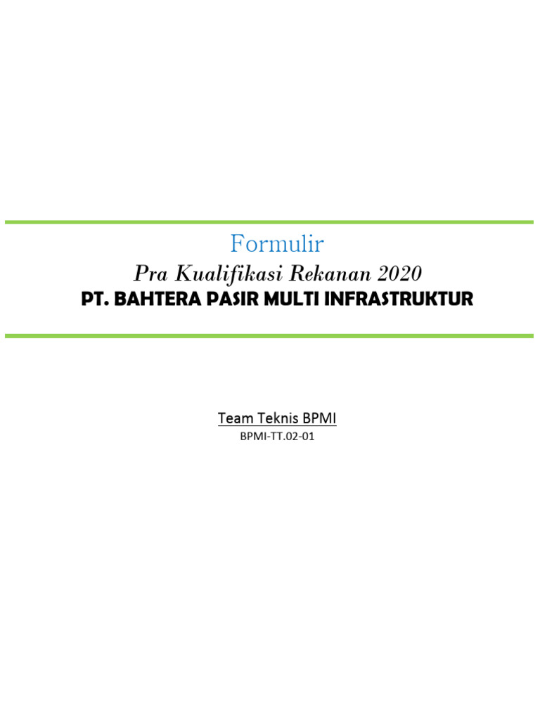 Form PQ REKANAN 2020-BPMI-new-1 | PDF