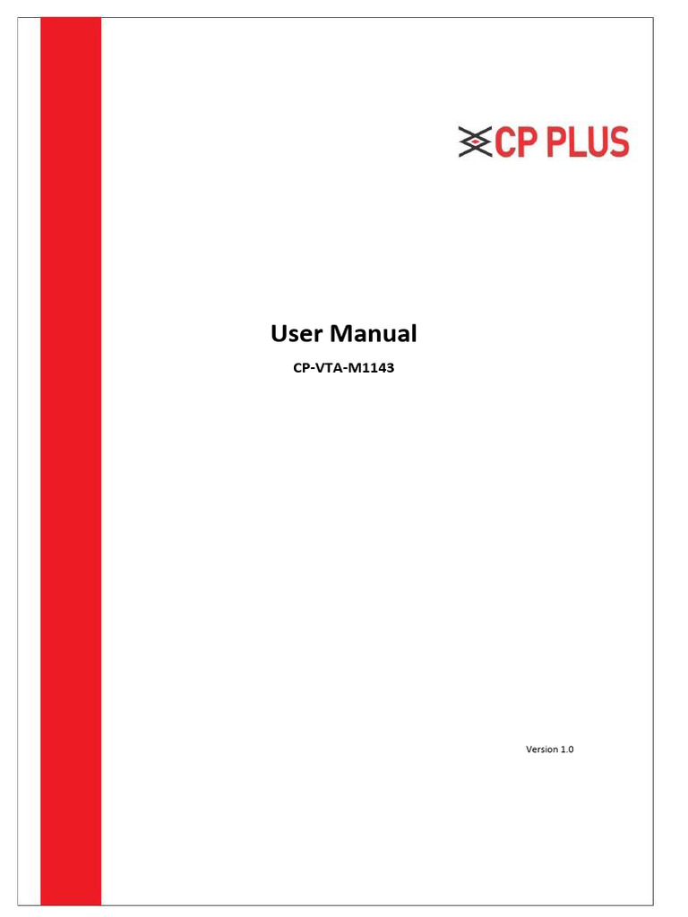 CP-VTA-M1143 User Manual | PDF | Computer Network | Ip Address